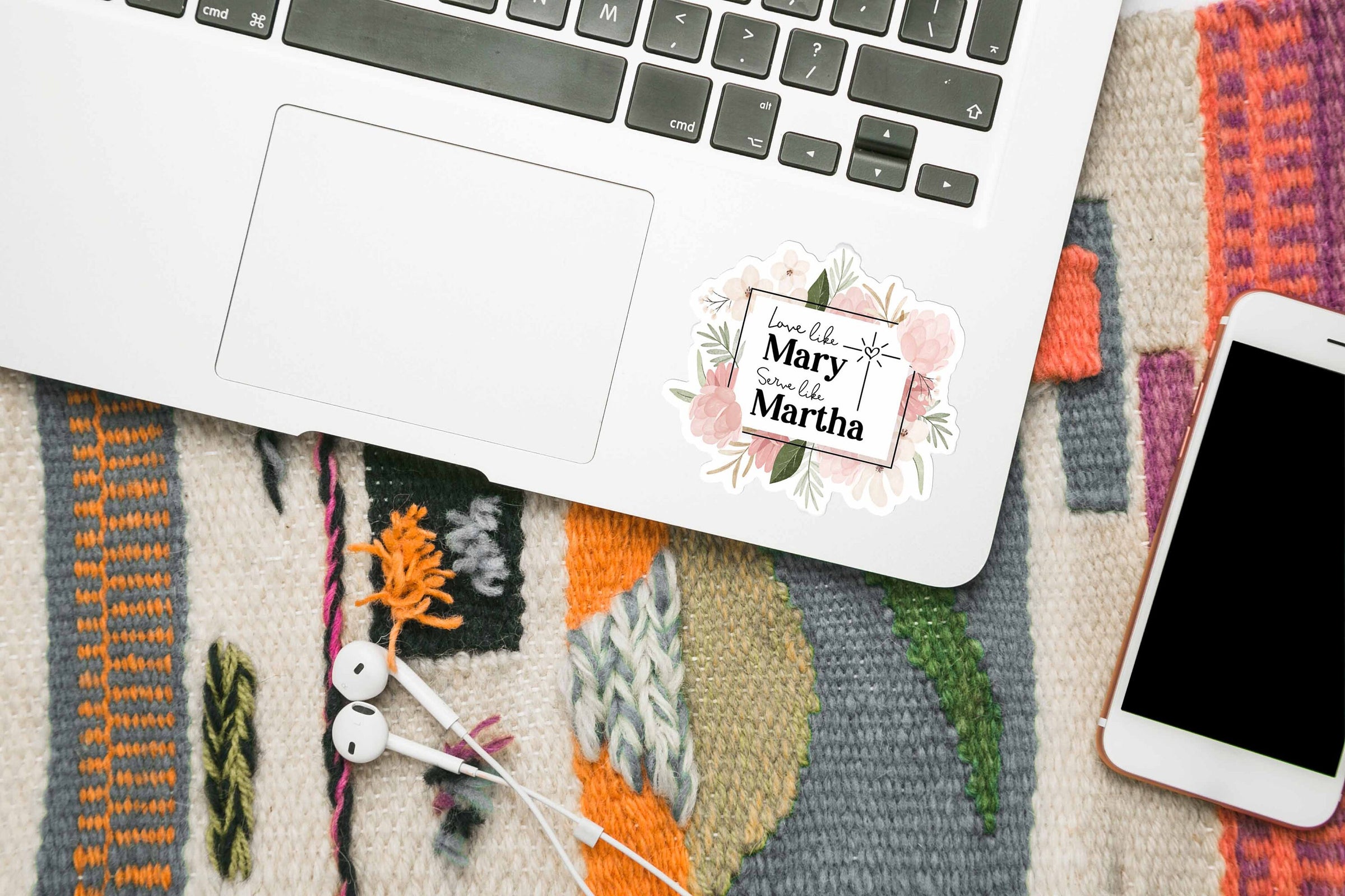 Love Like Mary, Serve Like Martha Christian Vinyl Waterproof Sticker